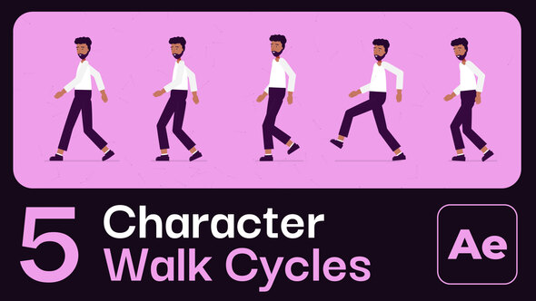 Character Animation Walk Cycles, After Effects Project Files | VideoHive